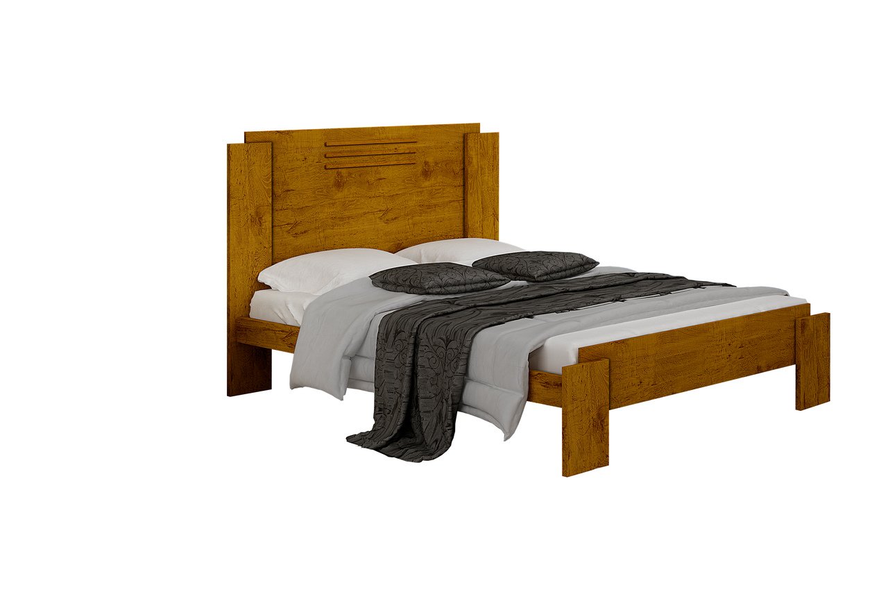 Cama Casal Dallas - Sallêto Móveis - Salleto Cedro | MadeiraMadeira