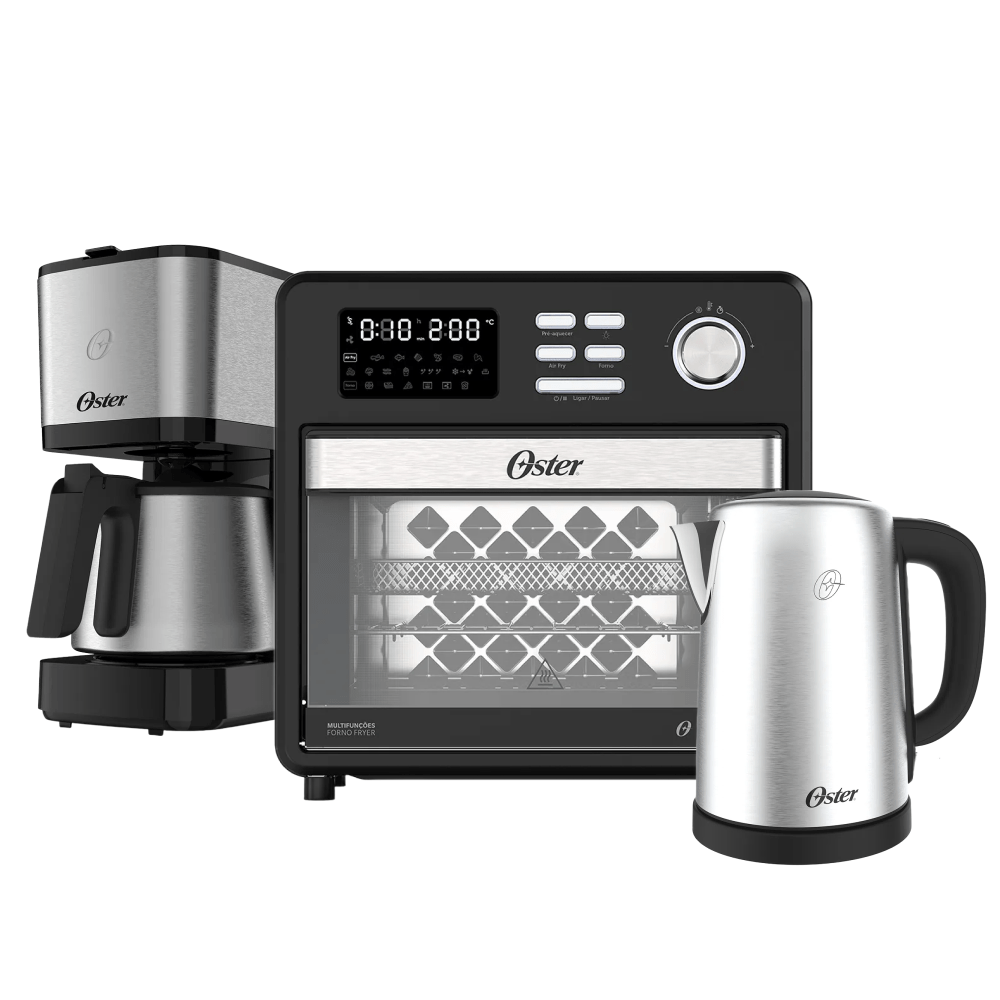Kit Trio Oster - Forno e Fryer 15l - Cafeteira - Chaleira - 220v ...