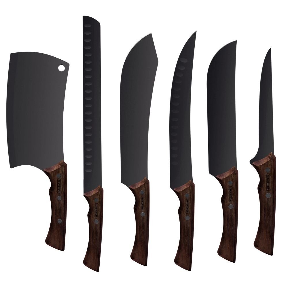 Kit 6 Facas Inox p/ Churrasco Black Tramontina | MadeiraMadeira