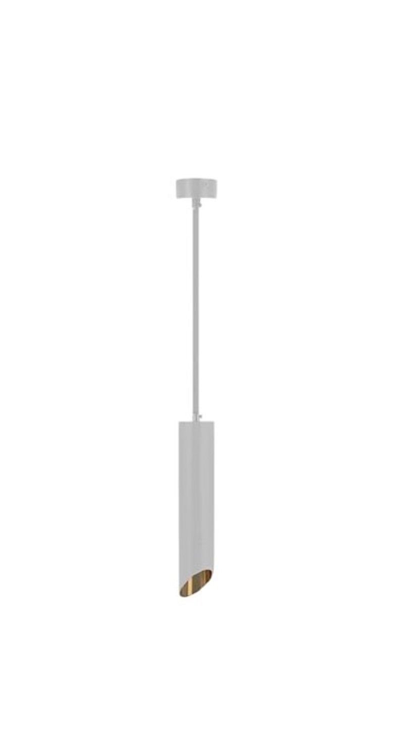 Pendente Tubo Cilindro Alumínio Branco Chanfrado Bivolt:branco Frio ...