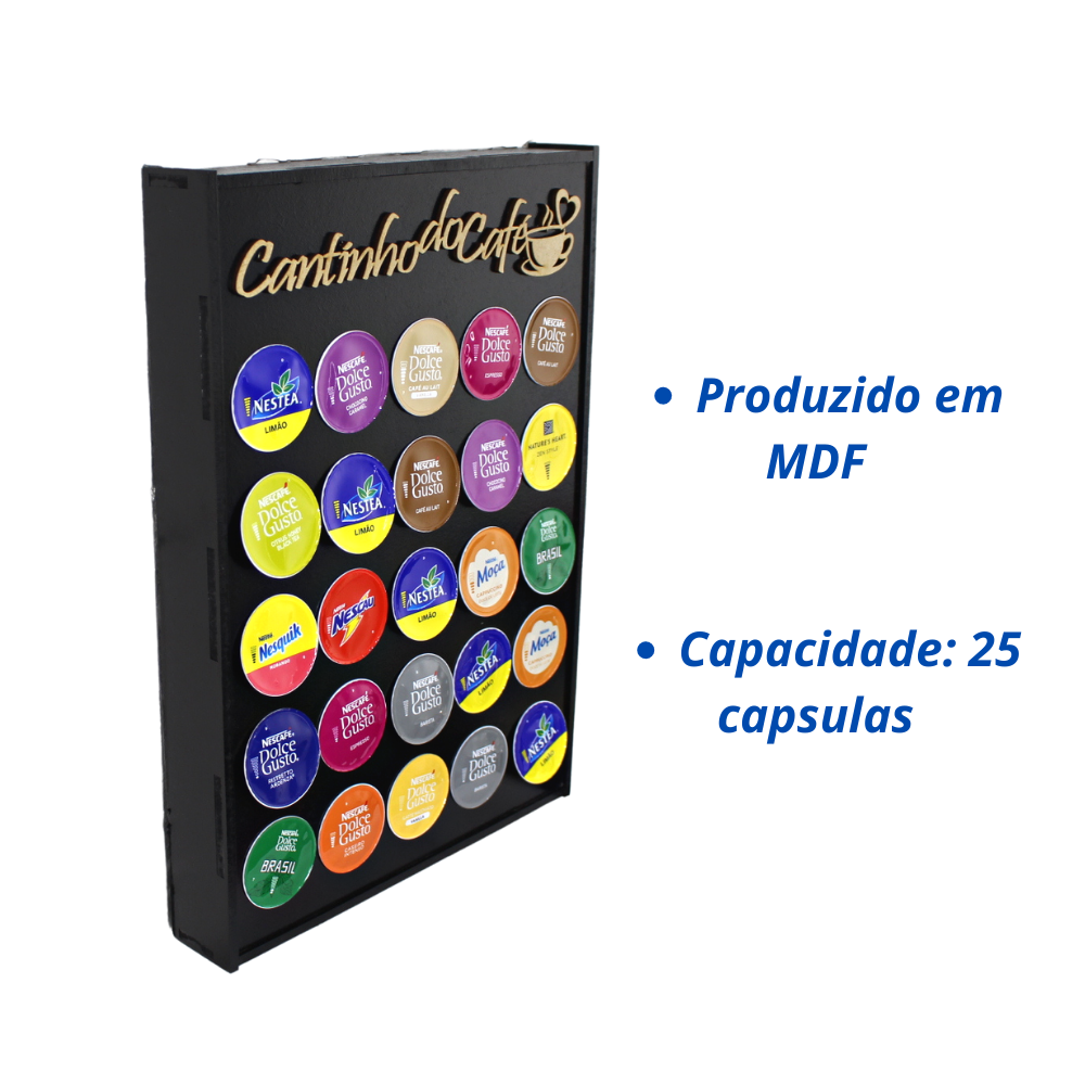 Porta Capsulas Dolce Gusto Suporte Parede Cantinho do Café de Madeira ...