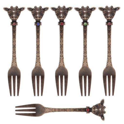 Jogo 6 Talheres Garfo Bronze Gourmet Elegante Sobremesa Cha ...