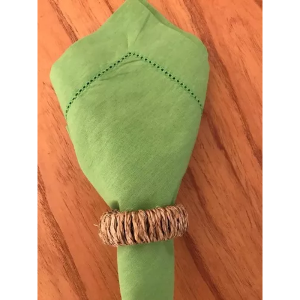 Kit 6 Porta Argola Guardanapos Em Sisal Natural Mesa Posta:Liso/Dourado ...