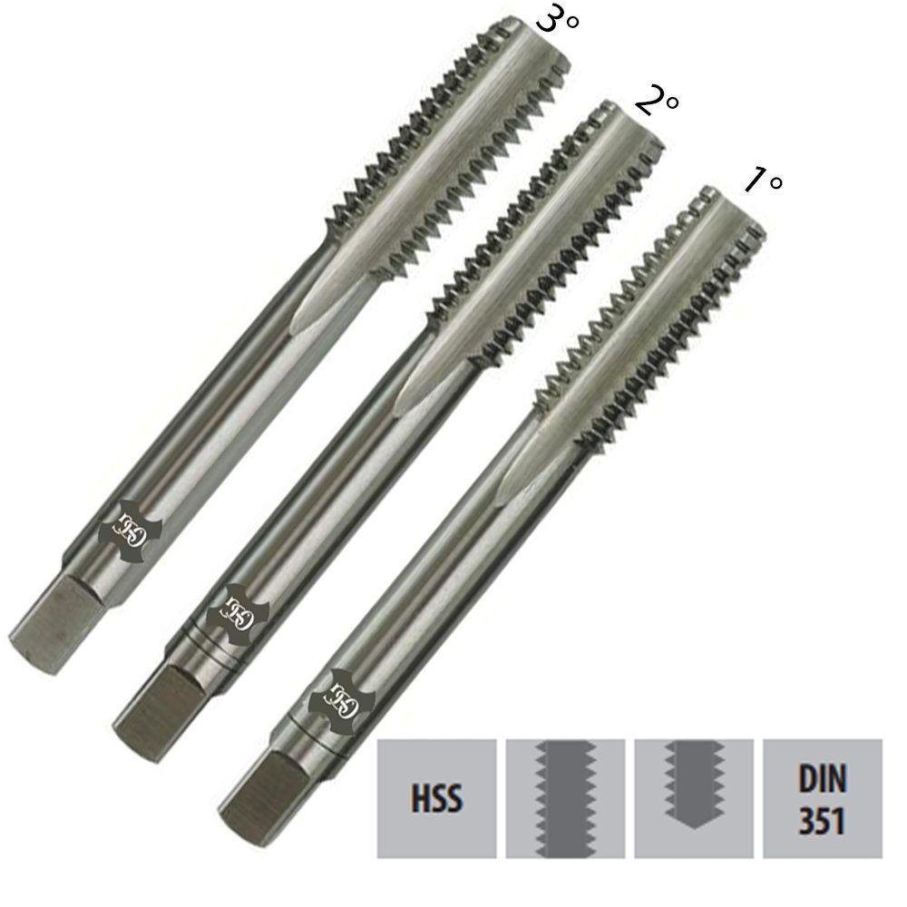 Jogo de Macho Manual Hss - Unc 1-2 X 13 - 100-a - Din 351 Perfil Semi ...