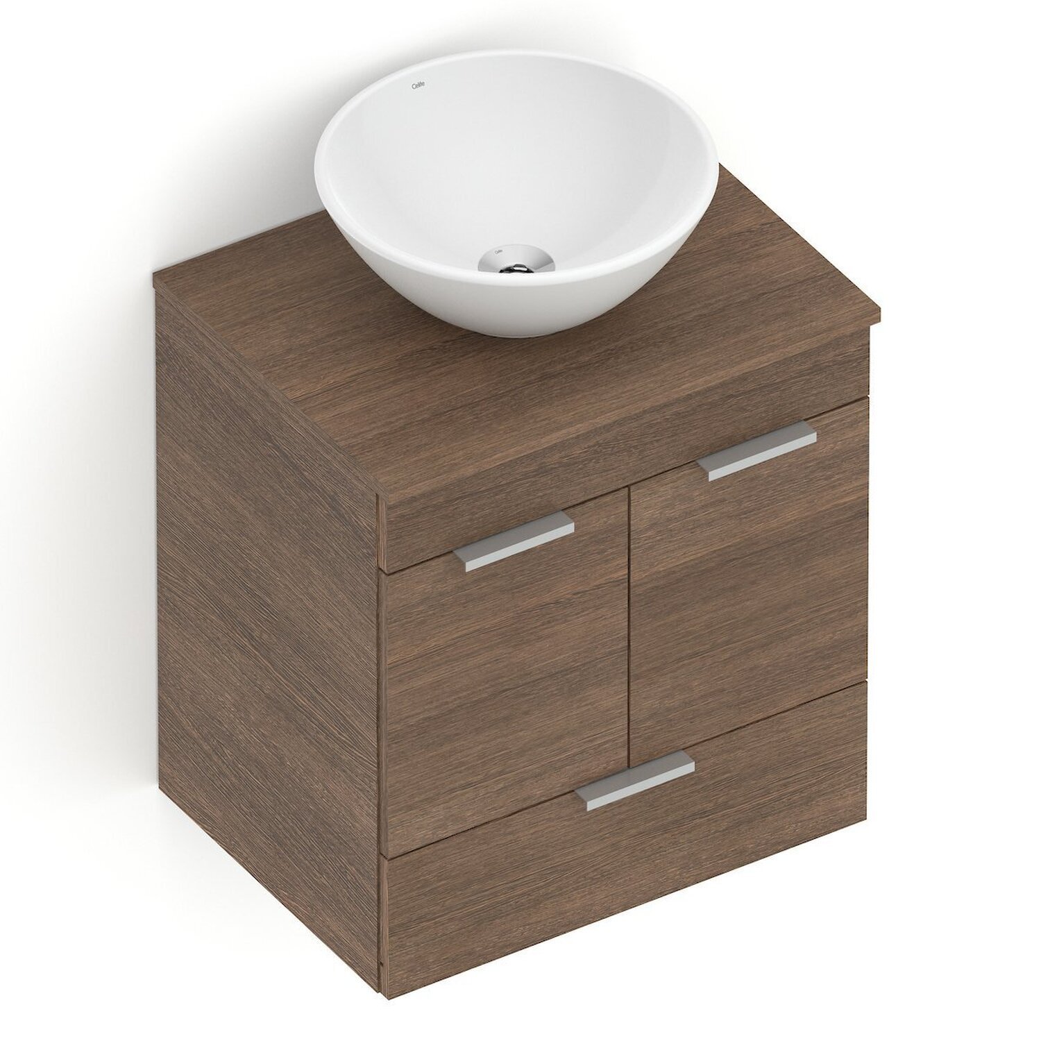 Kit Gabinete Basic com 2 Portas 50x38 com Cuba de Apoio R1 | MadeiraMadeira