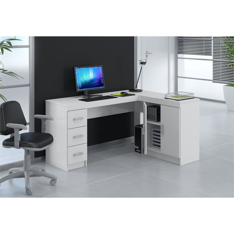 Mesa para Computador de Canto Espanha com Gavetas - Politorno 1176 ...
