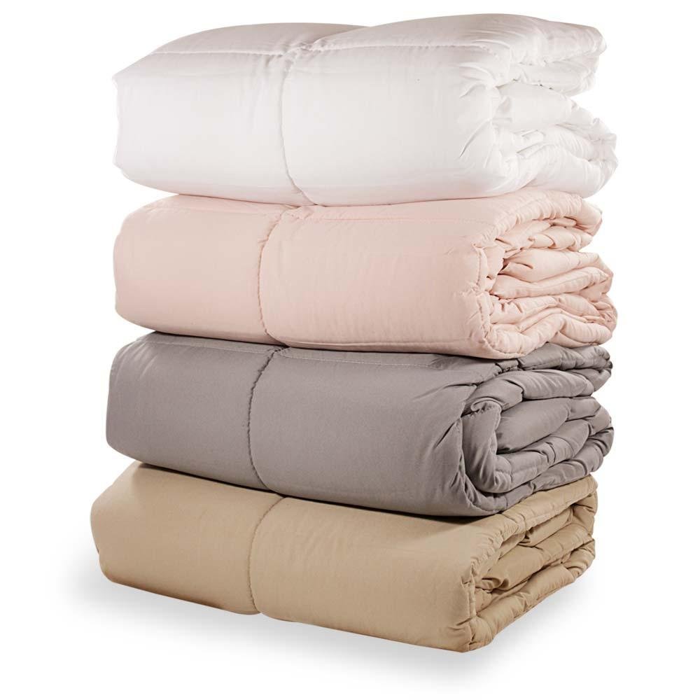 Edredom Queen Microfibra Peach Touch Liso - Domani Cinza | MadeiraMadeira