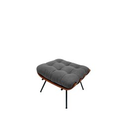 Puff Costela Suede Cinza | MadeiraMadeira