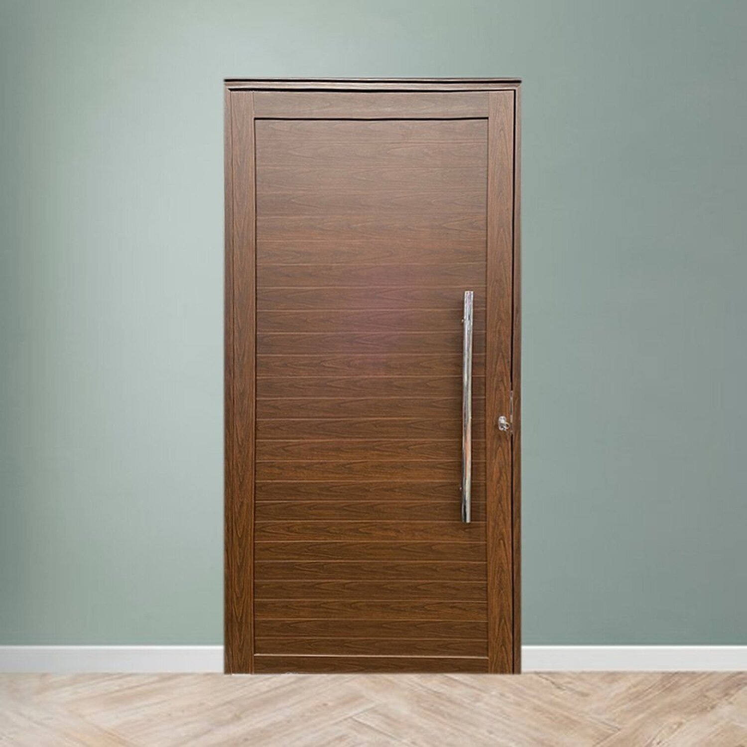 Porta Pivotante com Puxador Linha Roma Amadeirada 210x120 Lado Esquerdo ...
