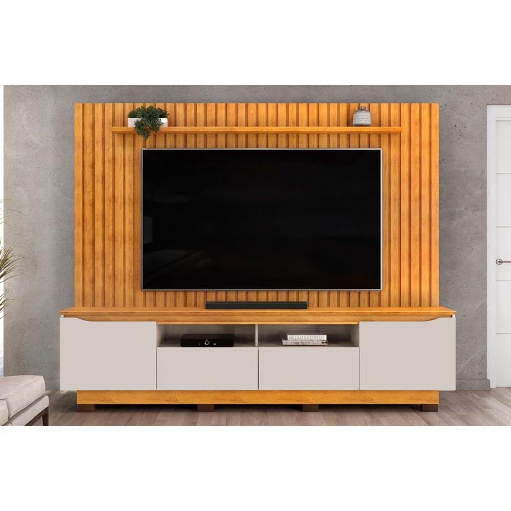 Home P/tv até 70 Polegadas Petrus Ripado C/ Pés 240x190cm Cedro/bali ...