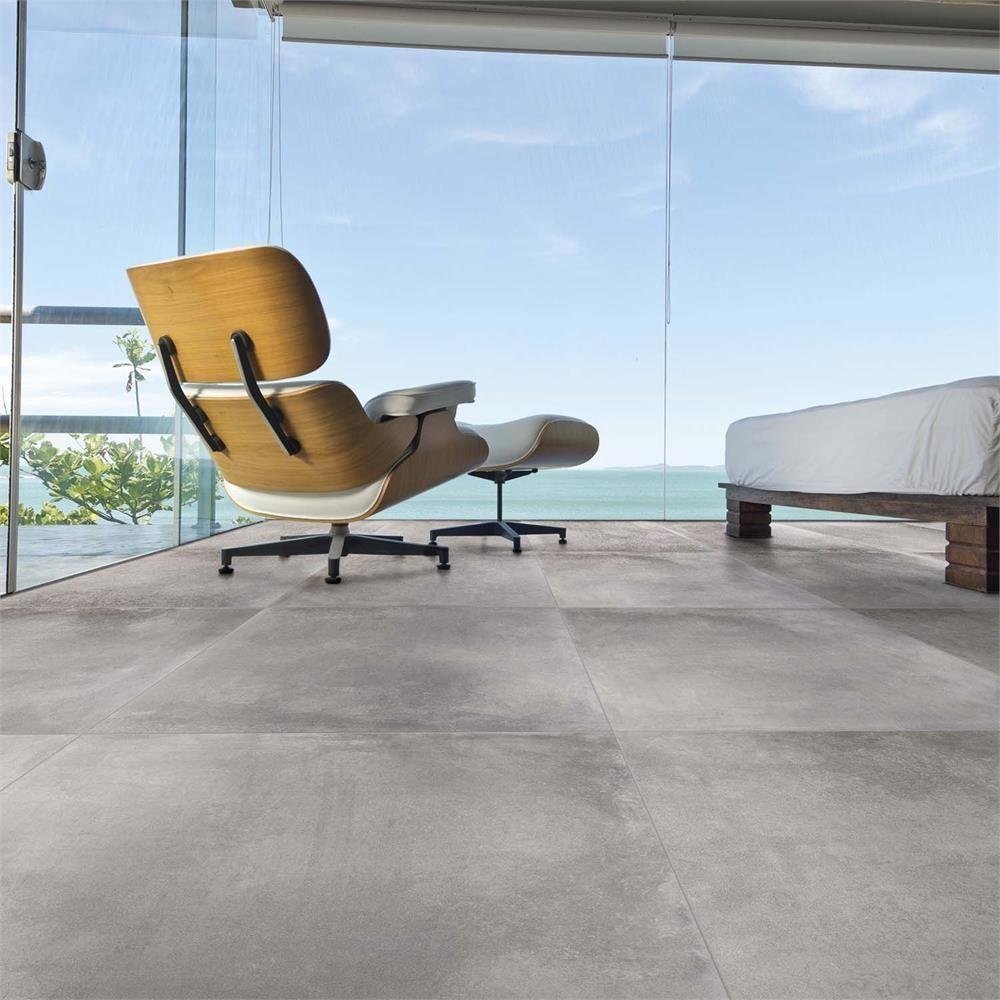 Porcelanato Esmaltado Borda Reta Nord Cement Natural 60X60Cm ...