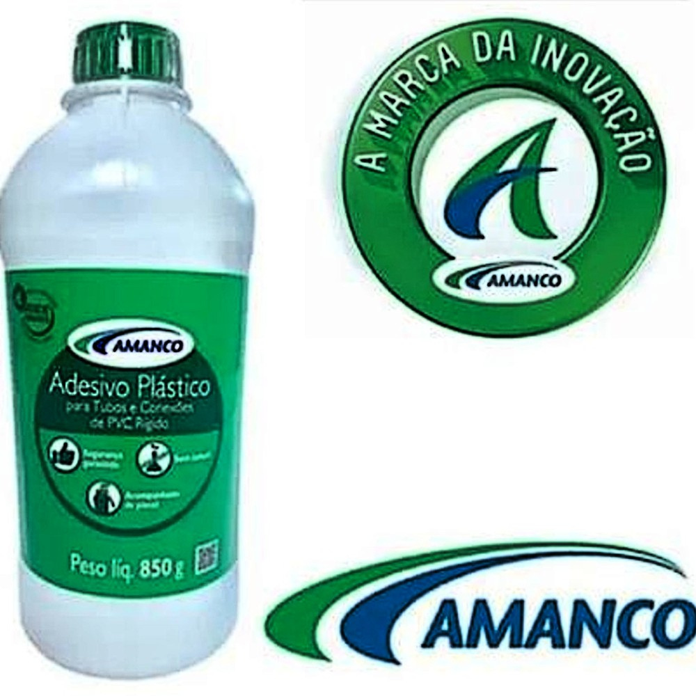 Cola Adesiva Para Cano e Tubo pvc Pote Grande 850G Profissional Amanco ...