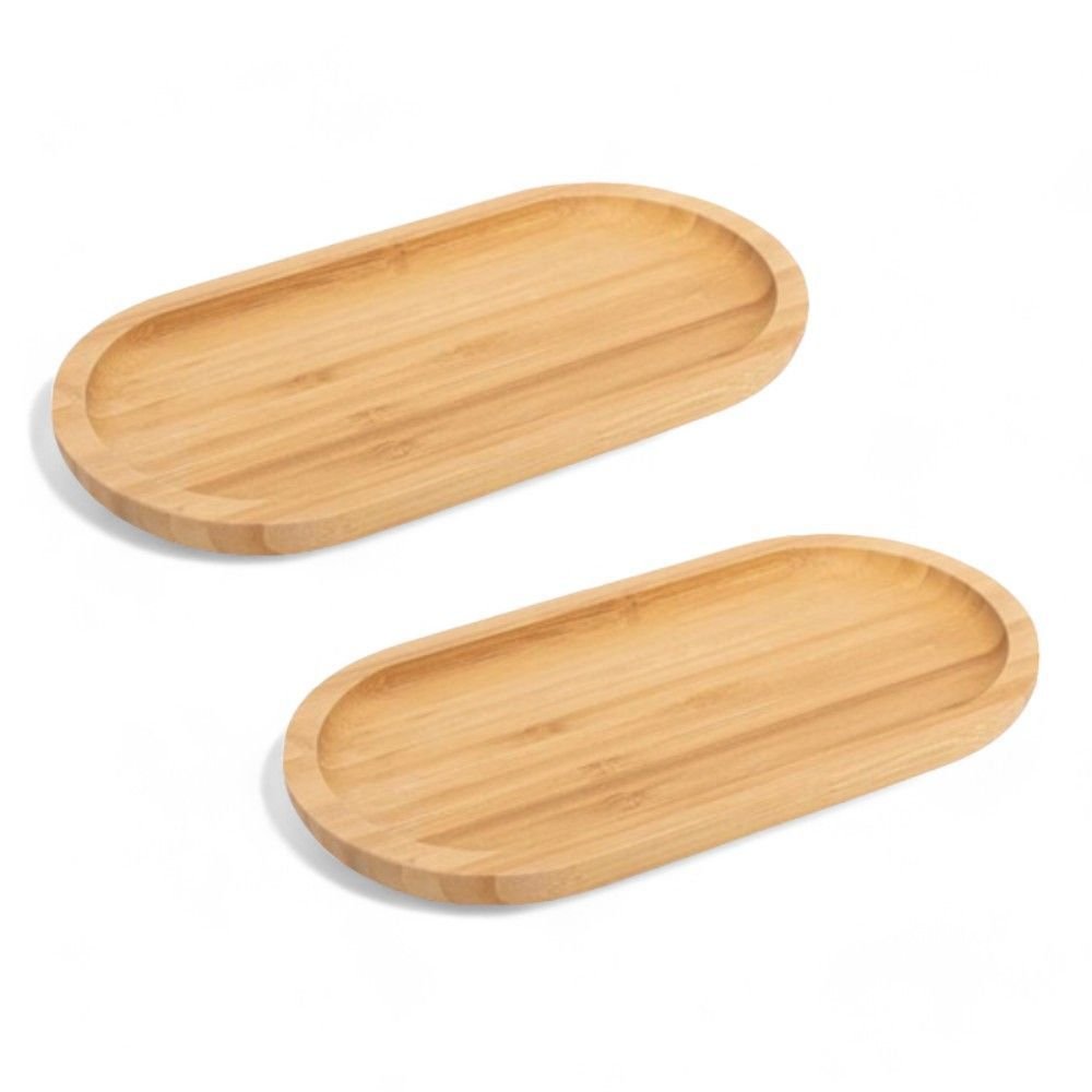 Kit 2 Bandeja Bambu Oval 24cm Travessa Ecokitchen - Mimo Style ...