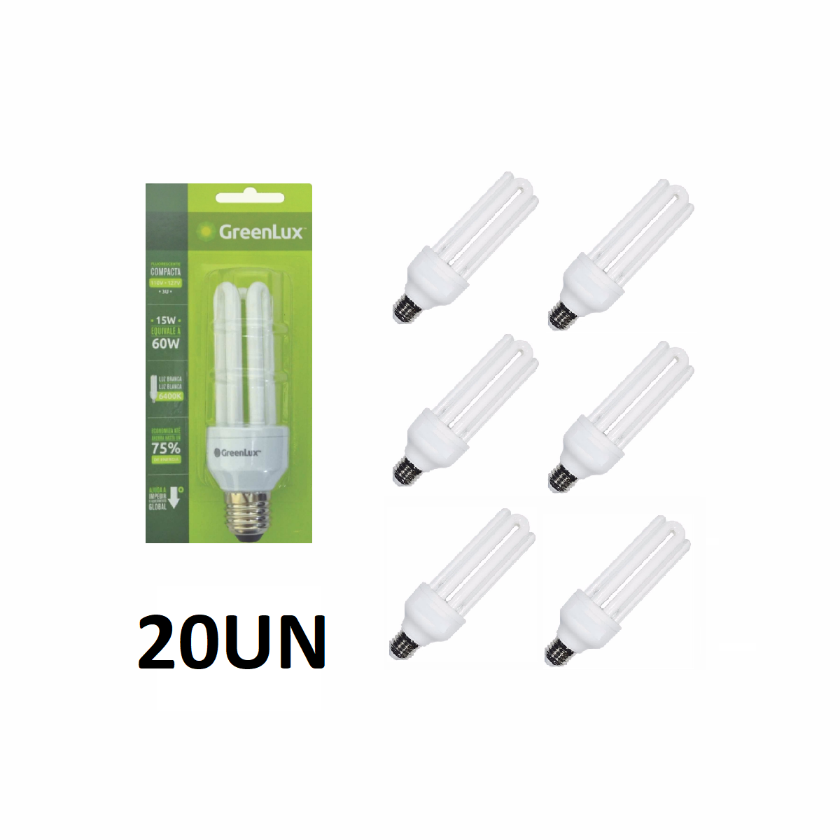 Lâmpada Fluorescente Compacta Modelo 3u 15w/127v - Caixa com 20 ...