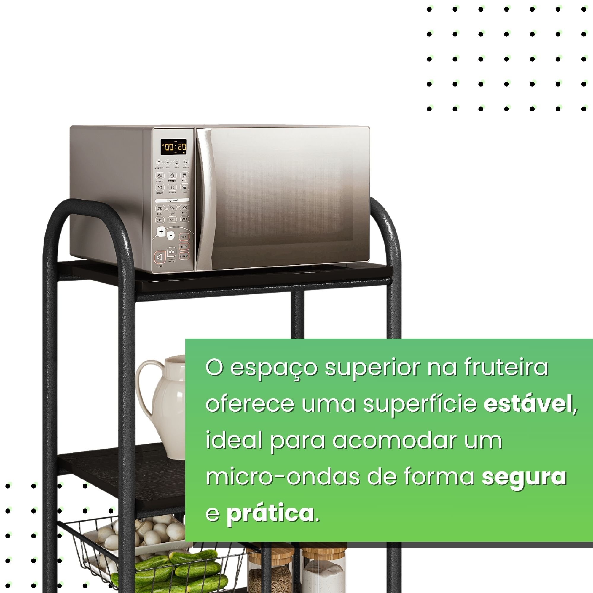 Fruteira para Cozinha Camila Fruteira em Aço com 3 Cestos | MadeiraMadeira