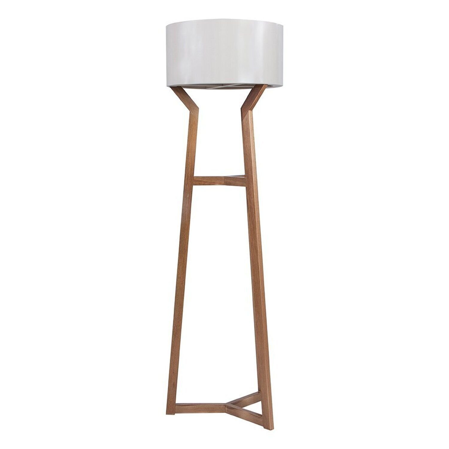 Luminária Abajur de Chão Texas com Madeira Maciça e MDF Fendi Marrom ...