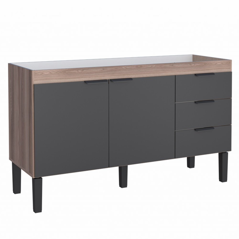 Gabinete em Madeira Flamingo Cozinha 1,60 Tamarindo Preto Cozimax ...