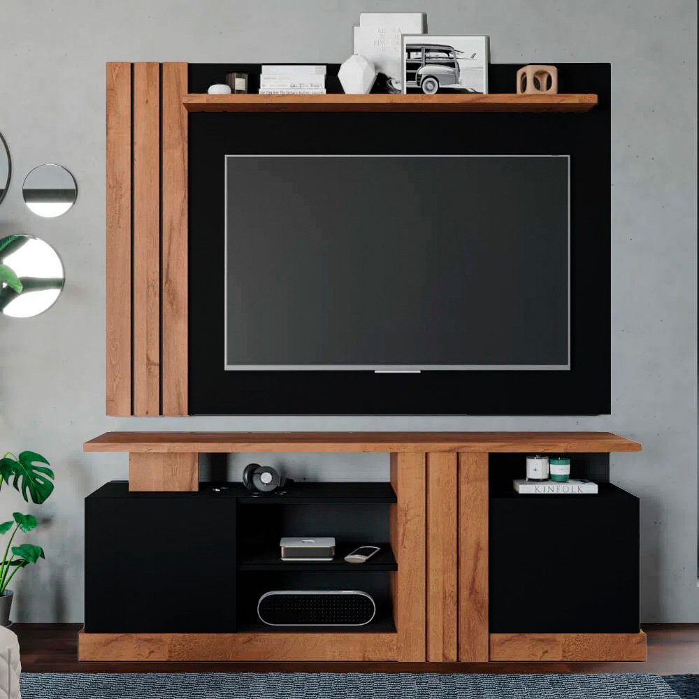 Rack para TV até 50 Polegadas com Painel Cristal Permobili Savana ...