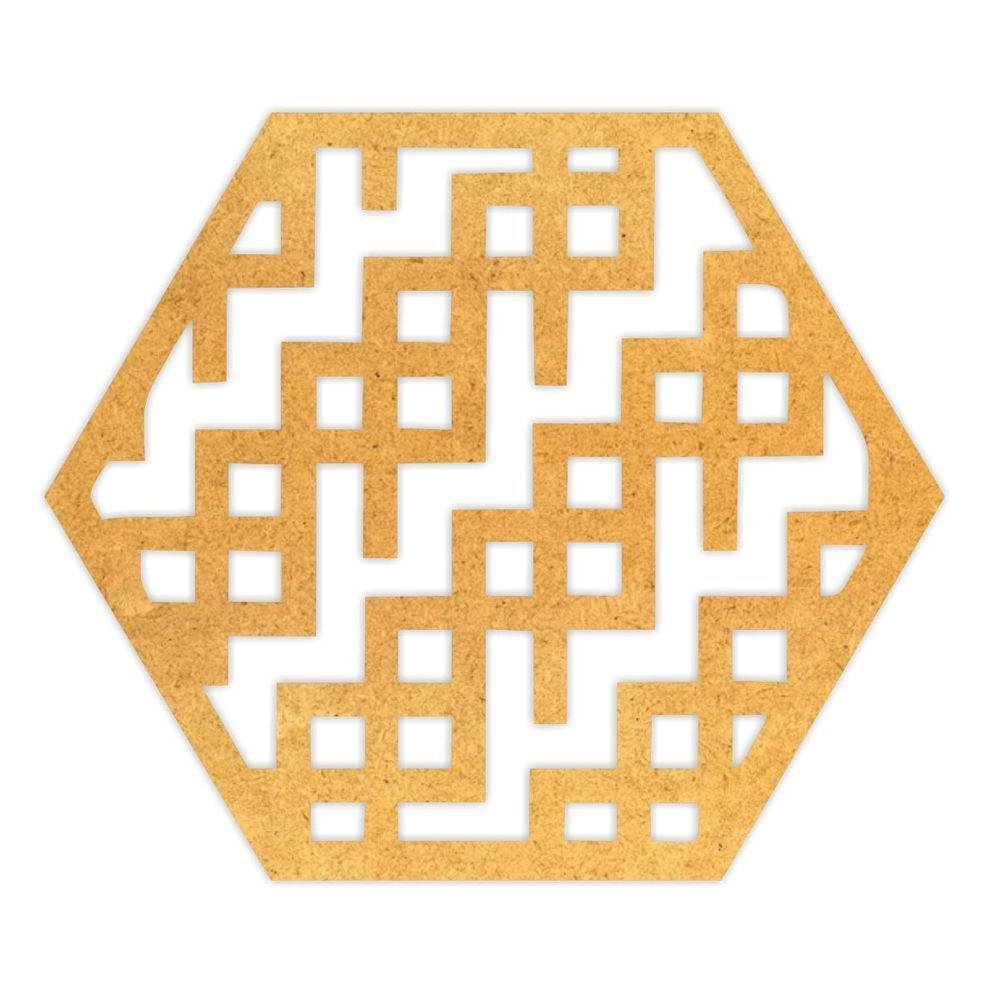 Quadro Painél Decorativo Cobogó Hexagonal Mdf 03mm Mod05 | MadeiraMadeira