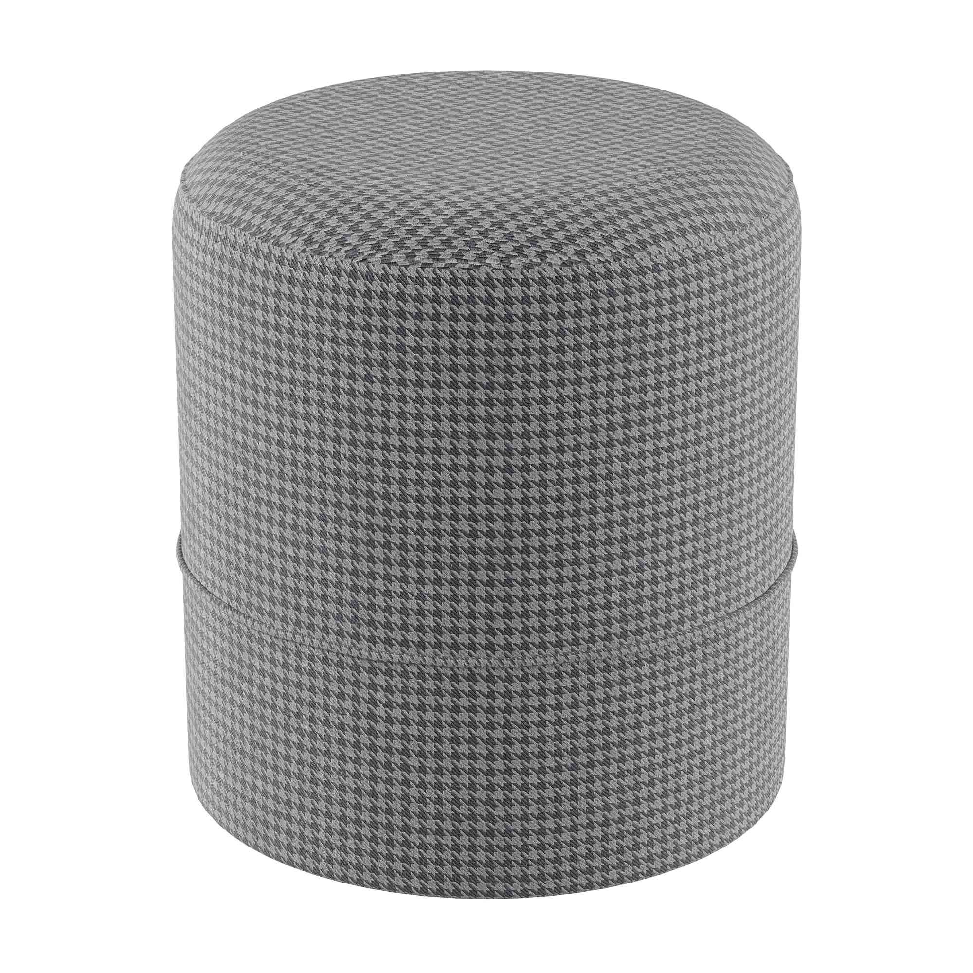 Puff Algodão Pied de Poule Cinza Claro Soho III Minha Loja De Móveis ...