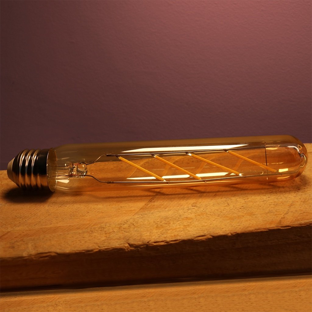 Lâmpada de Filamento Led T30 4w Ambar 2200k Bivolt | MadeiraMadeira