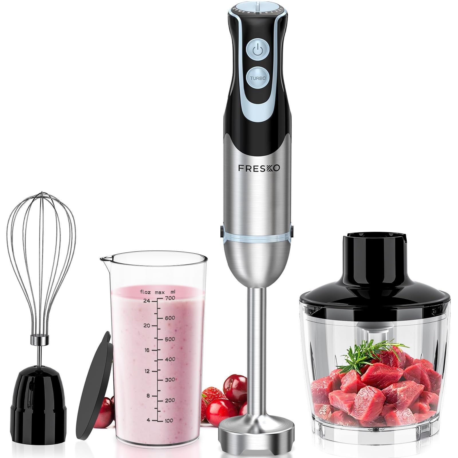 Fresko Mixer de Mão 4 em 1, 500w, 12 Velocidades, Aço Inox | MadeiraMadeira