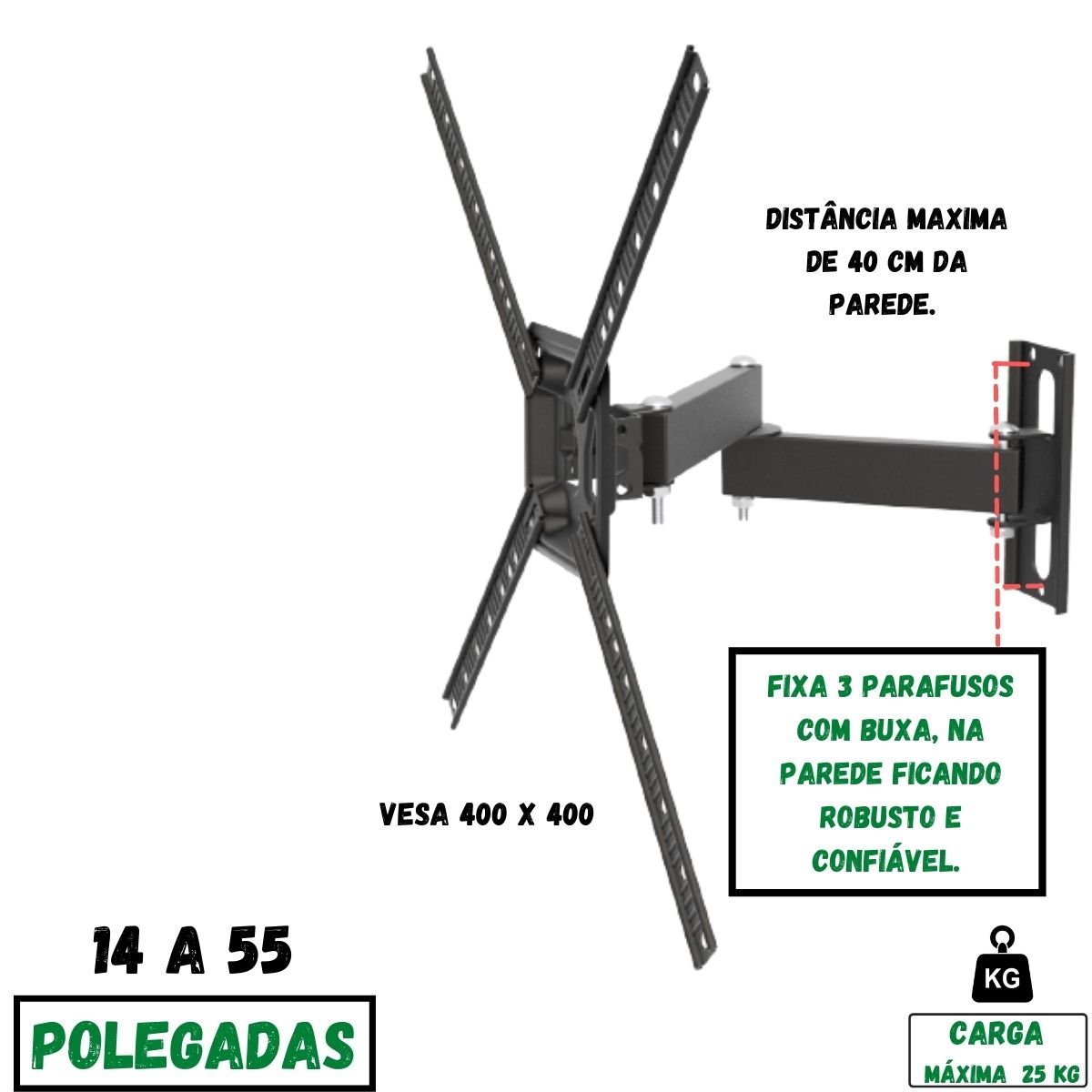 Suporte De Tv Philco Philips Aoc 32 40 43 48 50 55 Polegadas ...