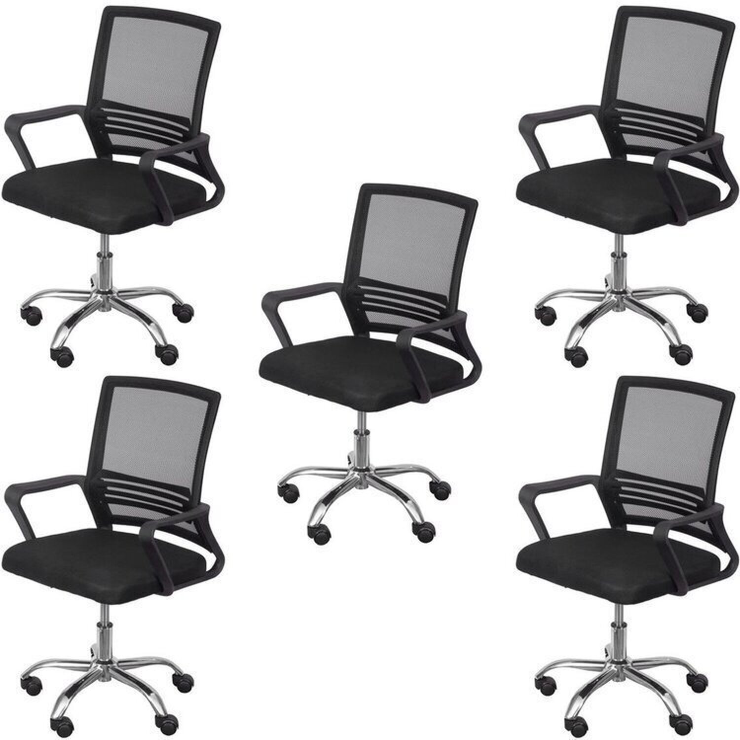 Kit 5 Cadeira Escritório Diretor Tela Mesh Lyon | MadeiraMadeira