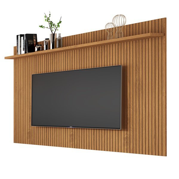 Painel Ripado Para Tv 72 Polegadas Frisado Classic 1.8 x 1.35 Nature ...