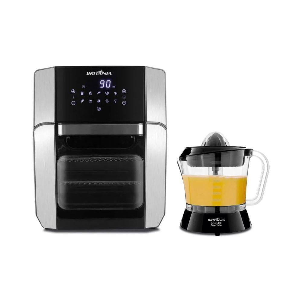 Kit Fritadeira Britânia Air Fryer Oven 12L BFR2100P e Espremedor de ...