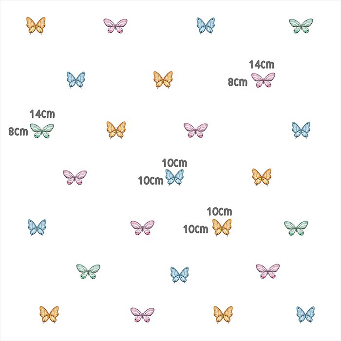 Adesivo de Parede Infantil Borboletas Aquarela | MadeiraMadeira