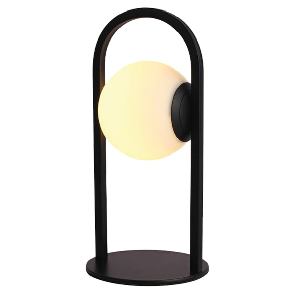Abajur Ploc Preto 31,5cm 4,8w 3000k Led - Hm028b - Bella | MadeiraMadeira