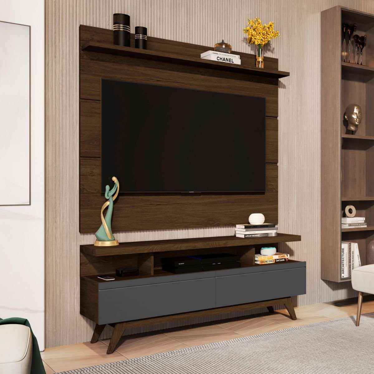 Rack com Painel para Sala Televisão até 50 Polegadas - Mod.2048 ...