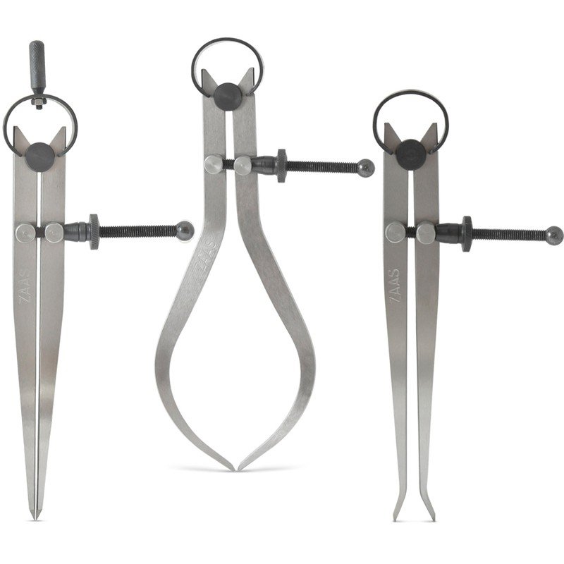 Jogo Compassos Med. 250mm/10" - Externo/interno/reto - 3 Pçs ...