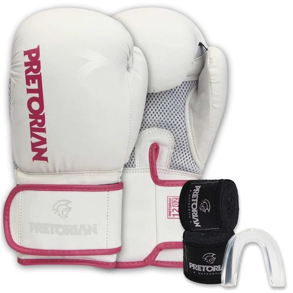 Kit Boxe Pretorian First Fx2: Luva + Bandagem + Bucal - Rosa ...