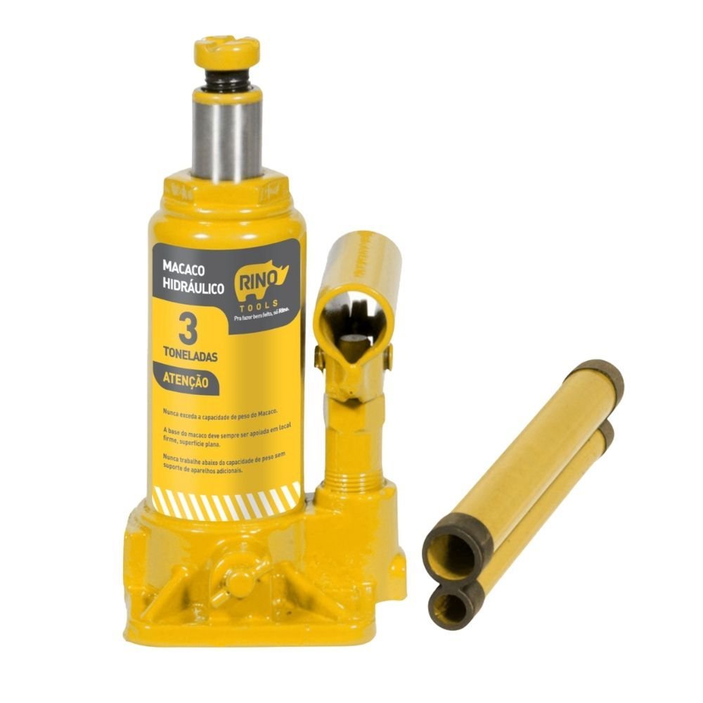 Macaco Hidraulico 3 Toneladas Tipo Garrafa com Alavanca Rino Tools ...