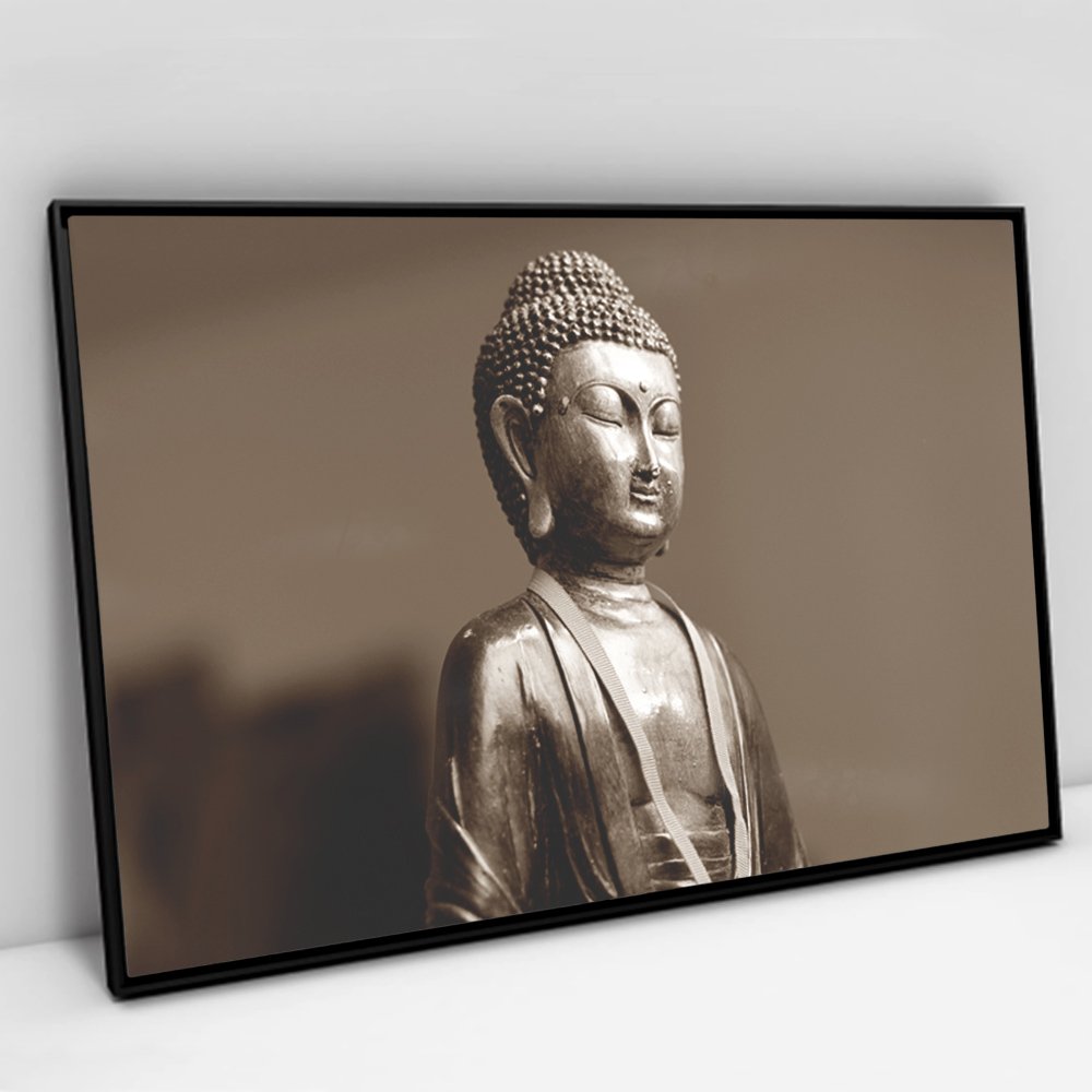 Quadro Decorativo em Canvas Buda - Moldura Preta - 90 x 60cm ...