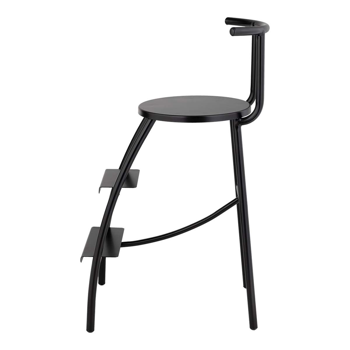 BANQUETA MULTIUSO 2 DEGRAUS 60 CURVA Plic Mobiliário Linha Curva Preto Craqueado Prata ...