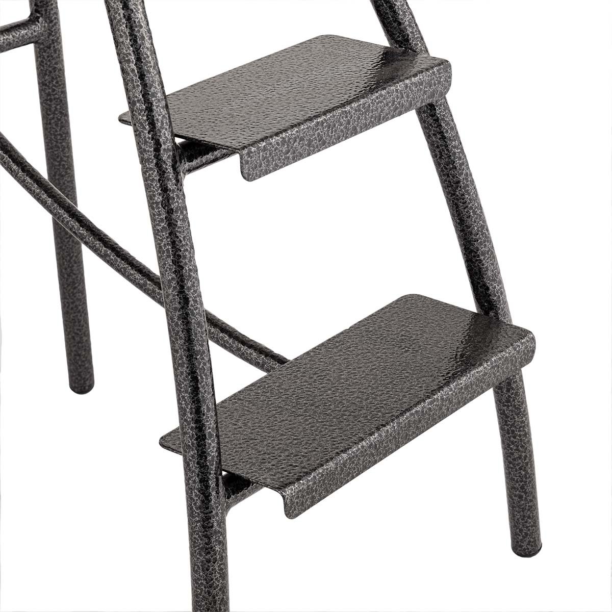 BANQUETA MULTIUSO 2 DEGRAUS 60 CURVA Plic Mobiliário Linha Curva Preto Craqueado Prata ...