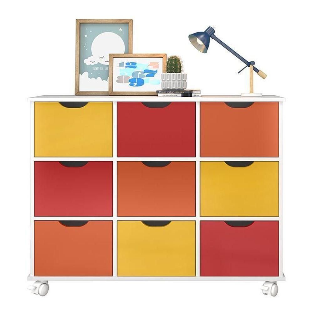 Nicho Organizador 1478 com 9 gavetas Branco-colorido - Qmovi Branco ...