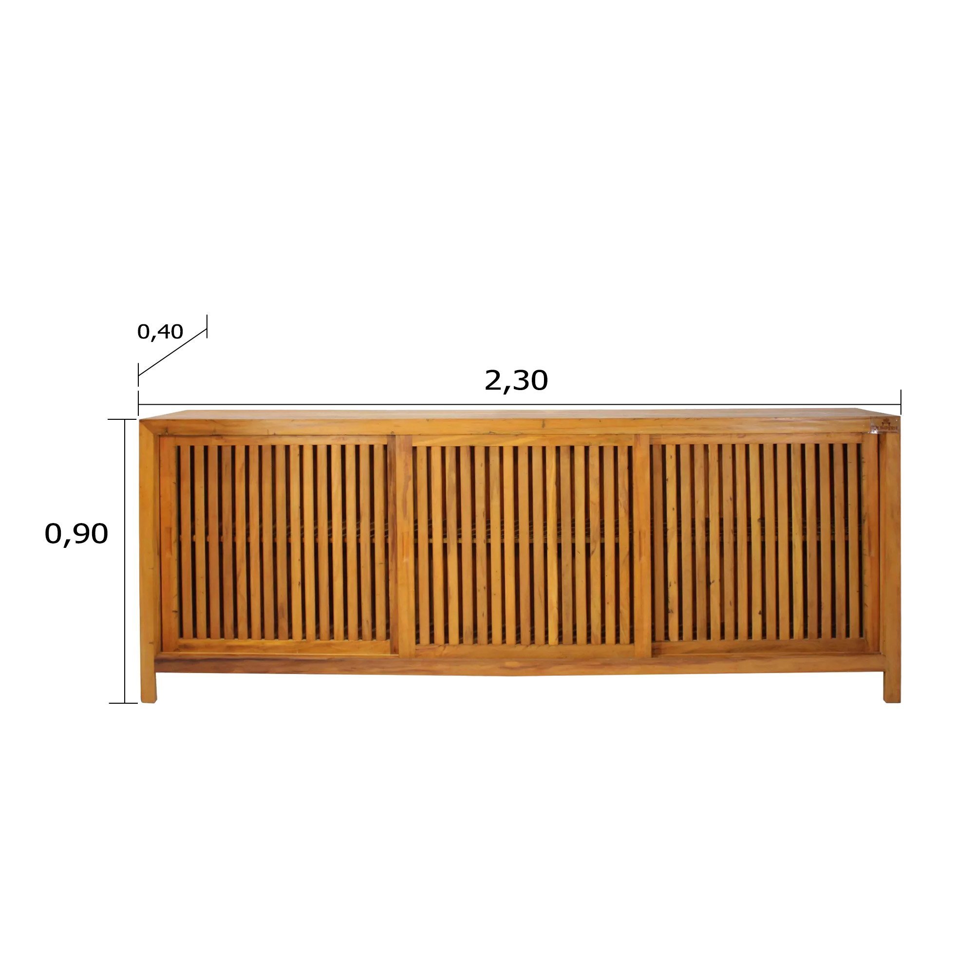 Buffet 230cm Madeira Maciça Peroba Rosa | MadeiraMadeira