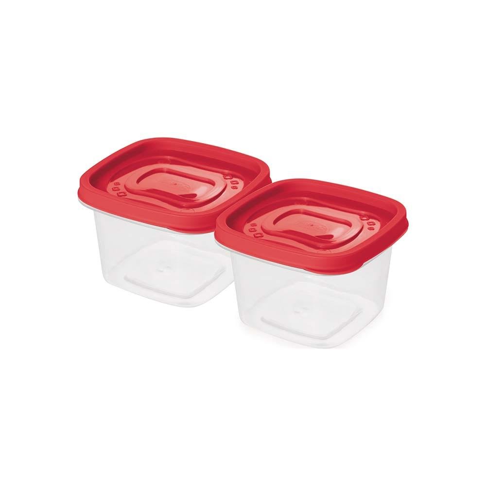 Conjunto de Potes de Plástico Quadrados 500 Ml Clic 2 Unidades ...