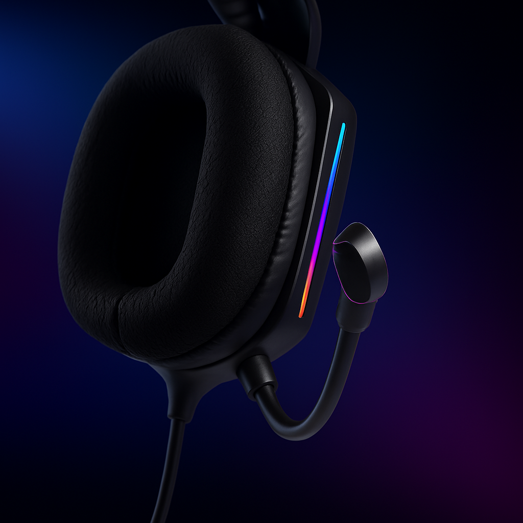Headset Gamer Rgb com Microfone Flexível | MadeiraMadeira
