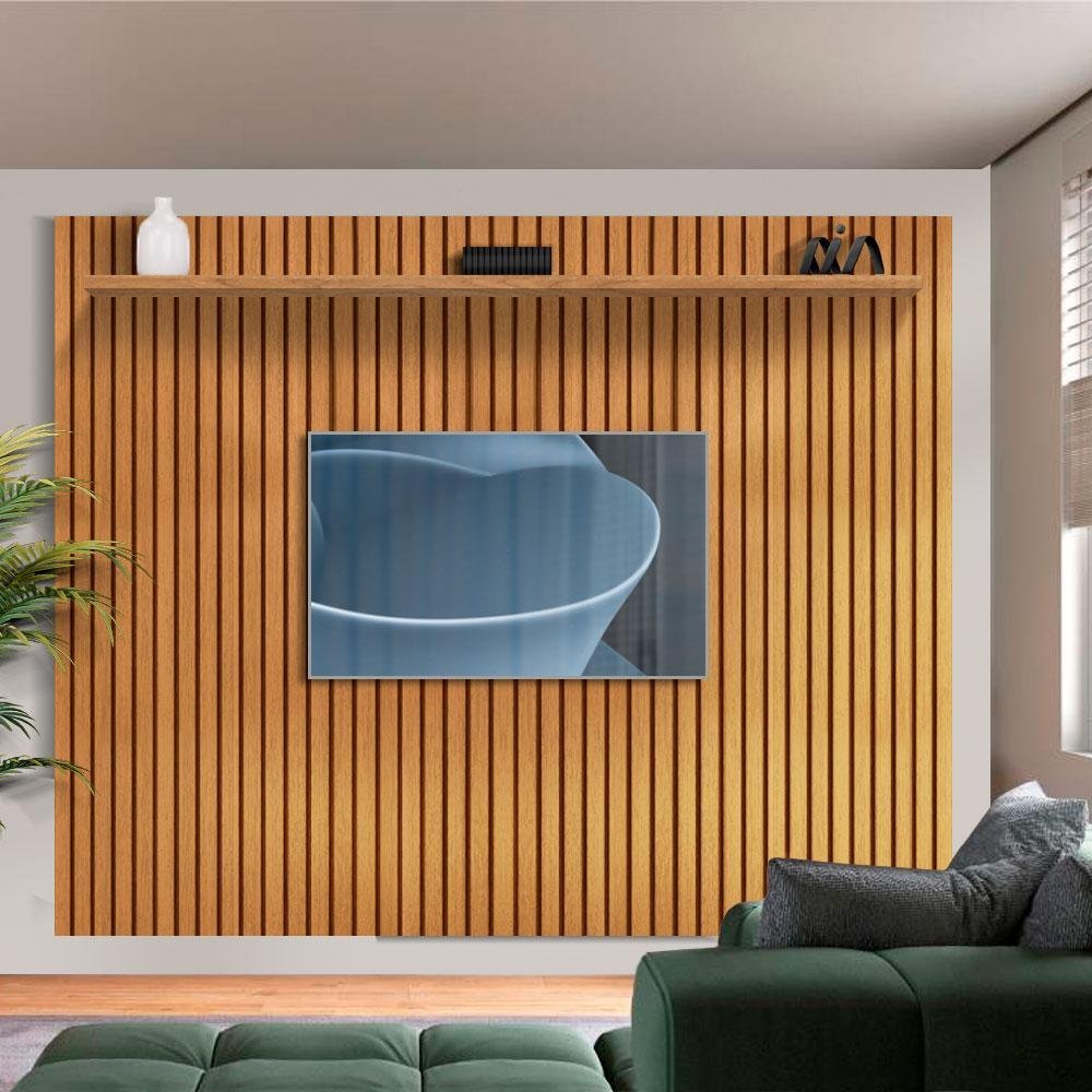 Painel Ripado Grande TV Até 75 Polegadas 1.8 Nature Veridian Shop JM ...