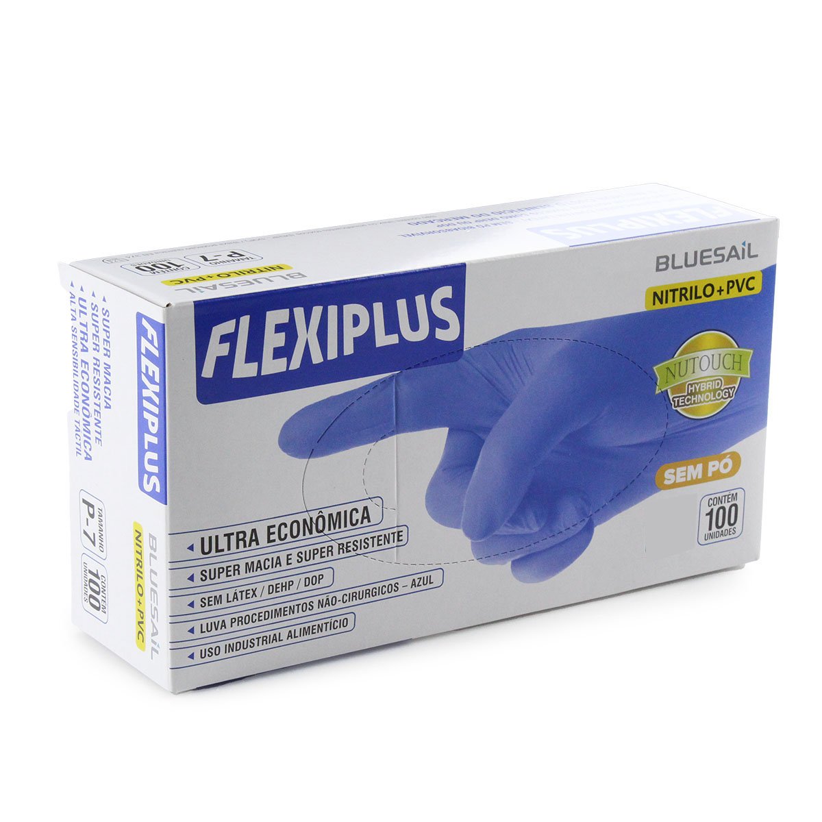 Luvas Descartaveis Vinil Sem Pó Flexiplus Nitrilo + PVC:P | MadeiraMadeira