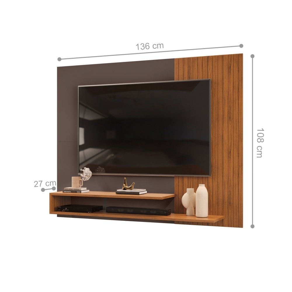 Painel para TV Frisado Mofer Freijo Cinza | MadeiraMadeira