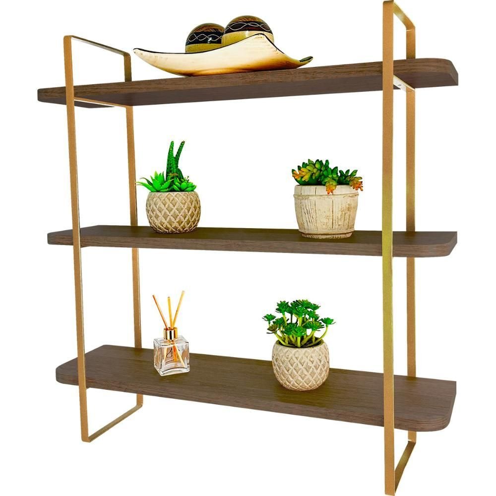 Prateleira Nicho de Parede Tripla Hone Slim Modelo Industrial Decoração ...