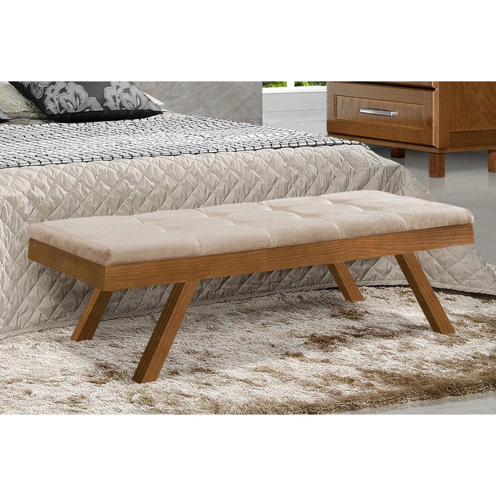 Banco Recamier de Madeira Maciça Rubi Castanho 1,35 | MadeiraMadeira