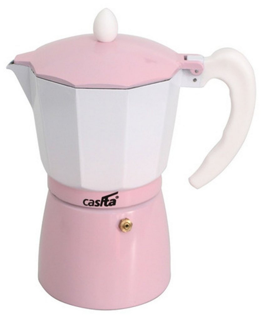 Cafeteira Italiana Moka Alumínio Rosa Com Branco 6 Xícaras Café ...