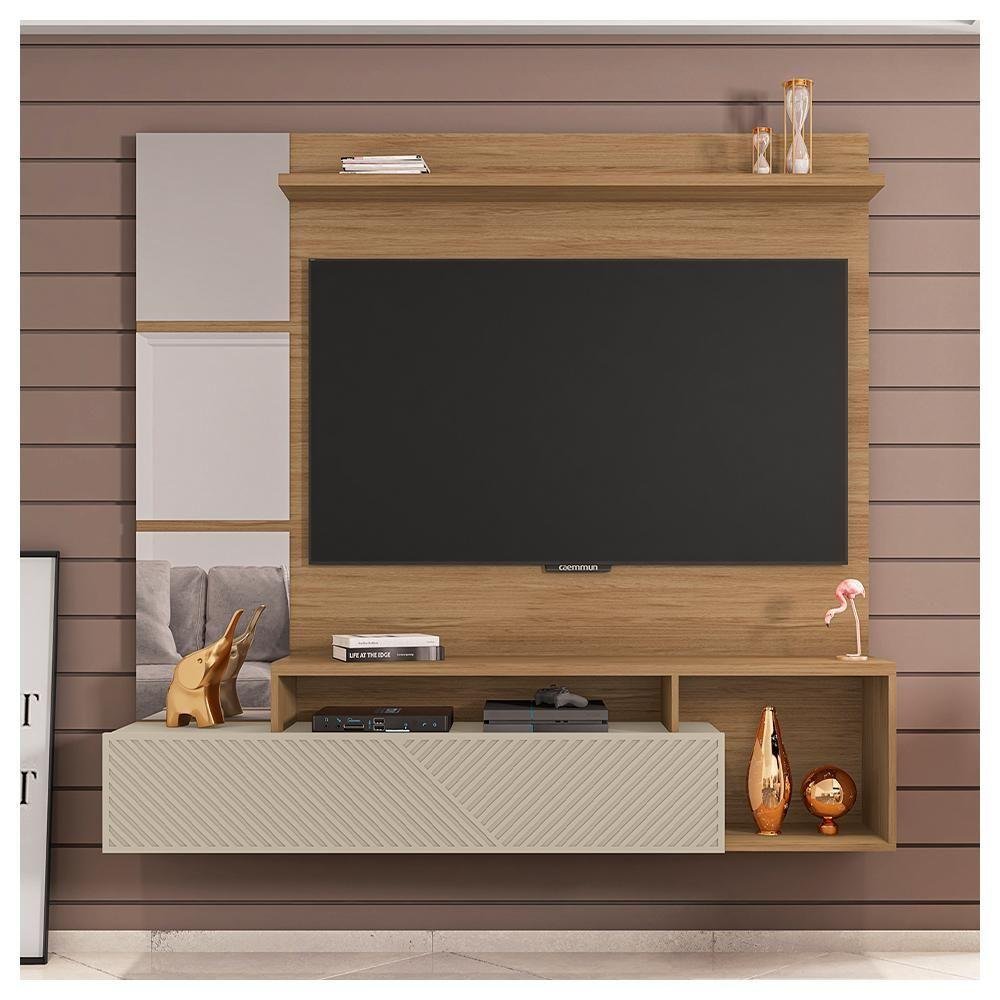 Painel Bancada Para Tv Até 65 Polegadas Marrom Inbox Caemmun ...